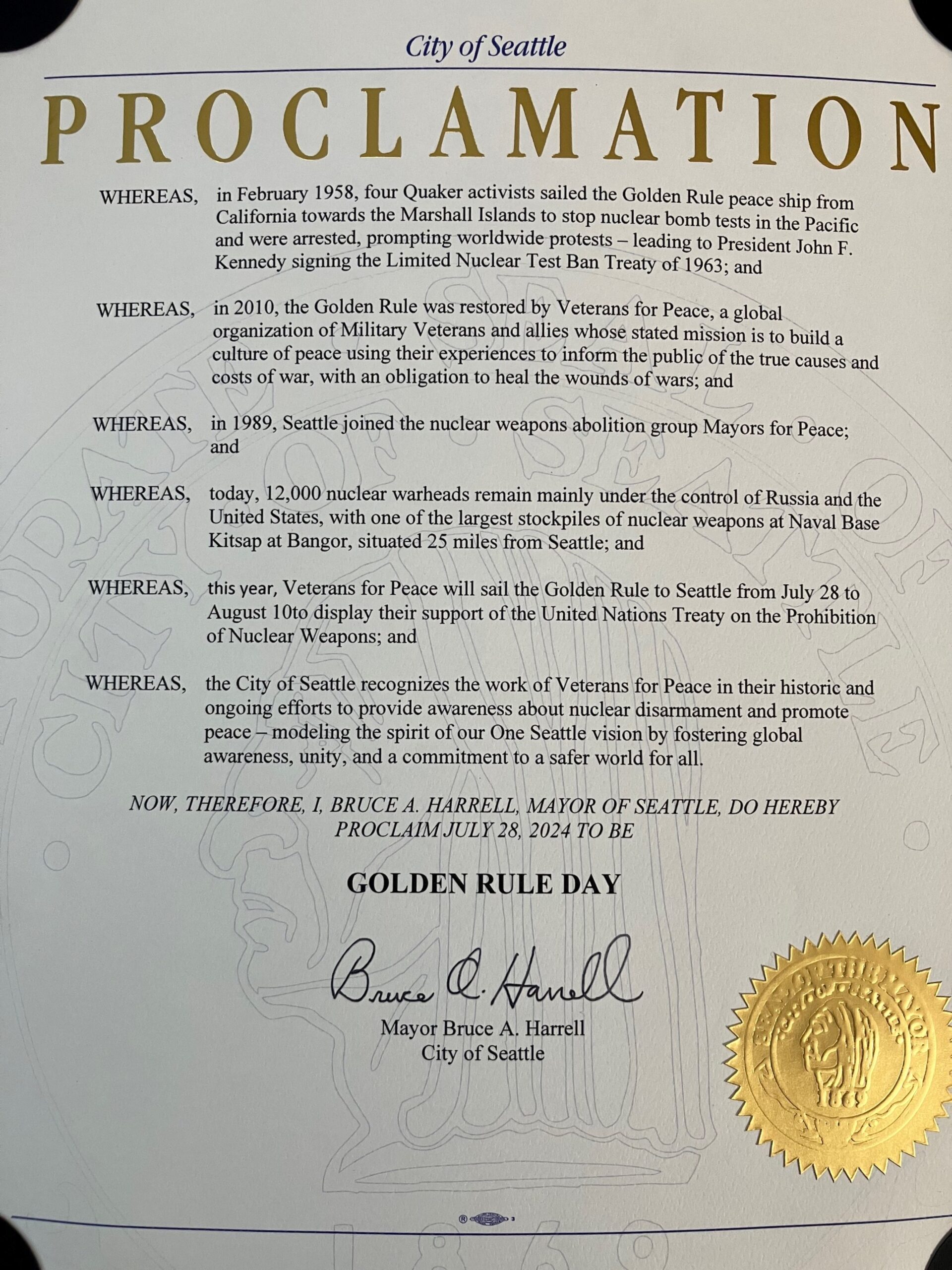 Golden Rule: 2024 The Pacific Northwest - Veterans For Peace Daniel ...